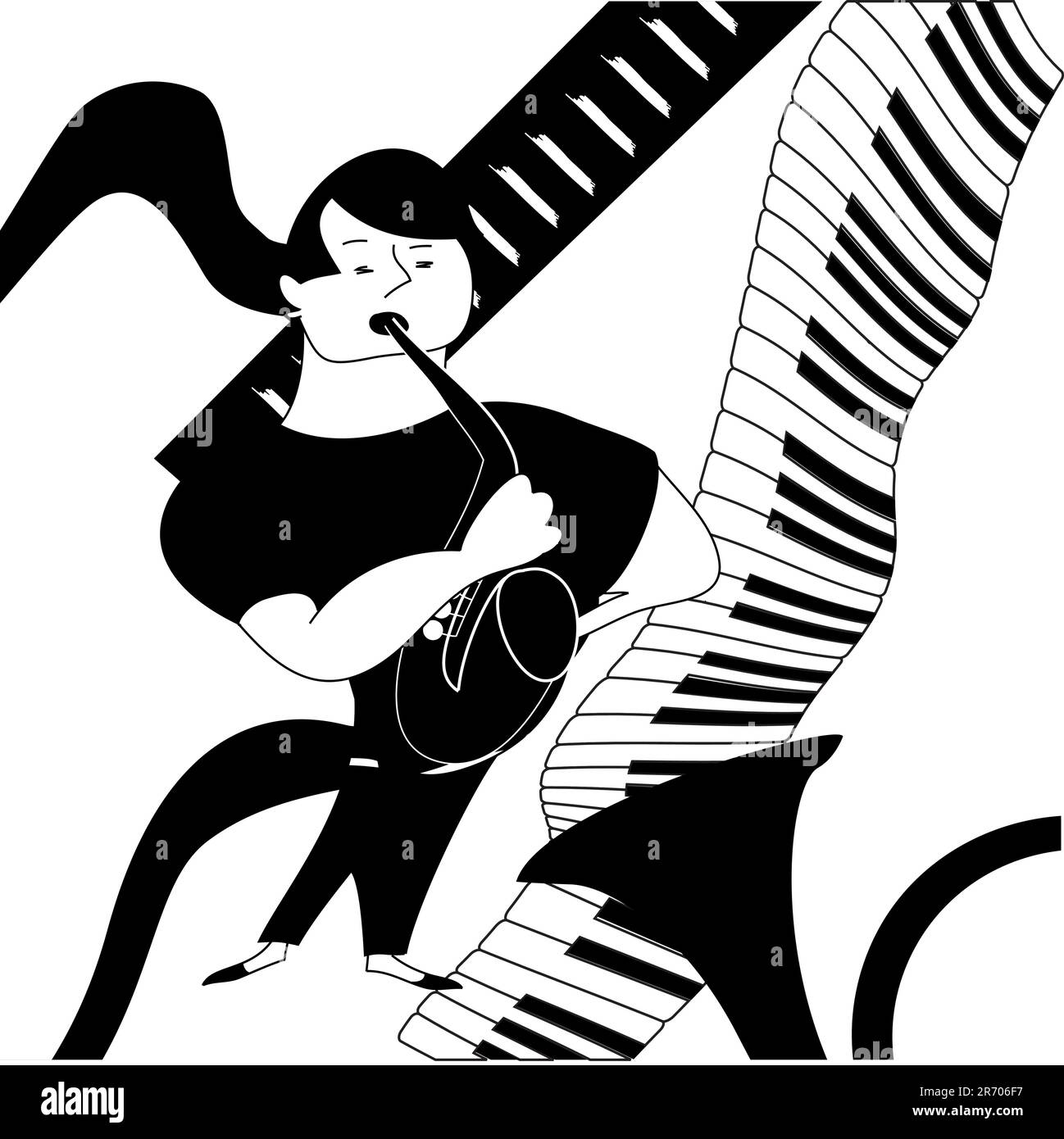 Playing piano rock concert Black and White Stock Photos & Images - Alamy