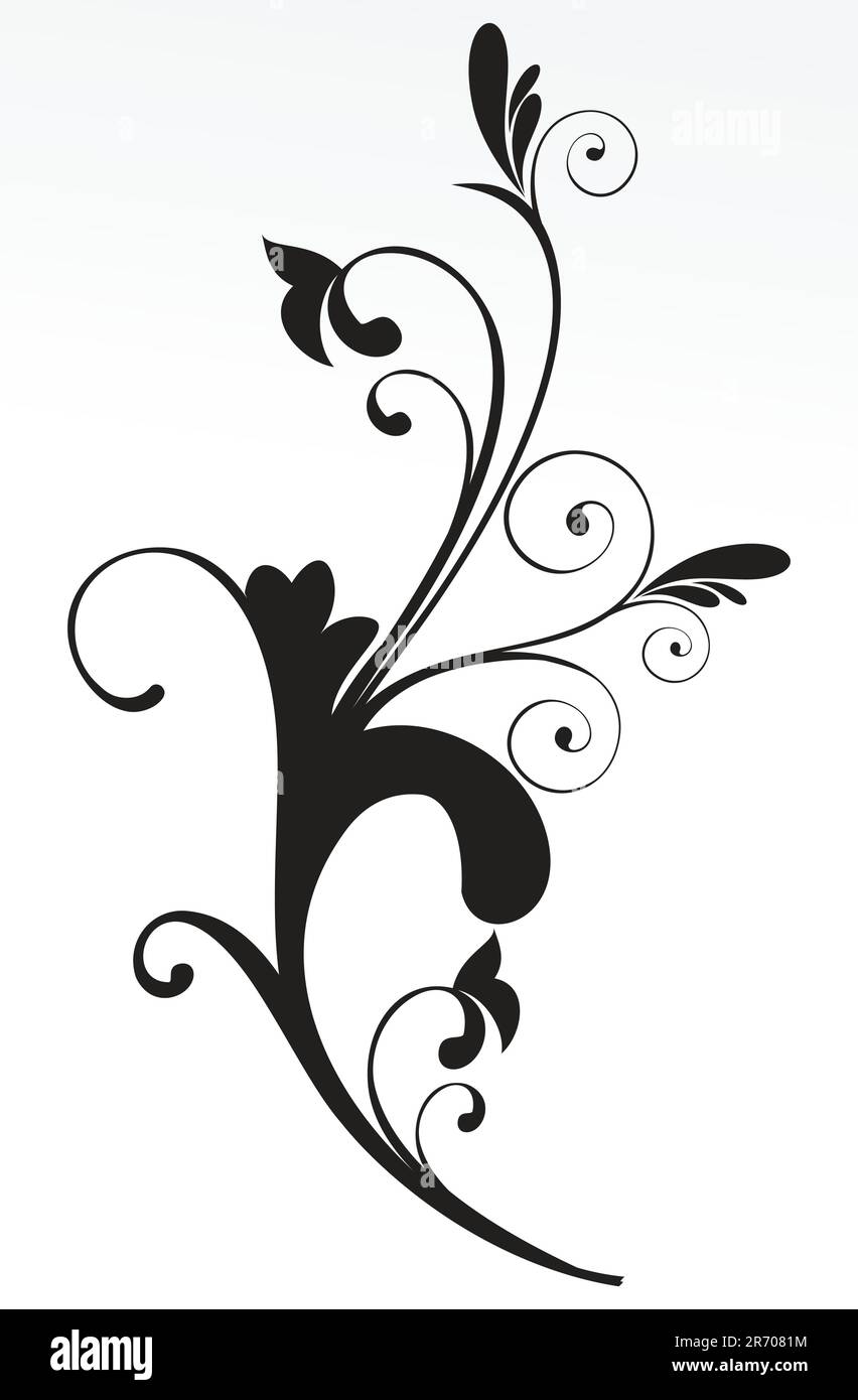 abstract floral background black and white vector illusration Stock ...