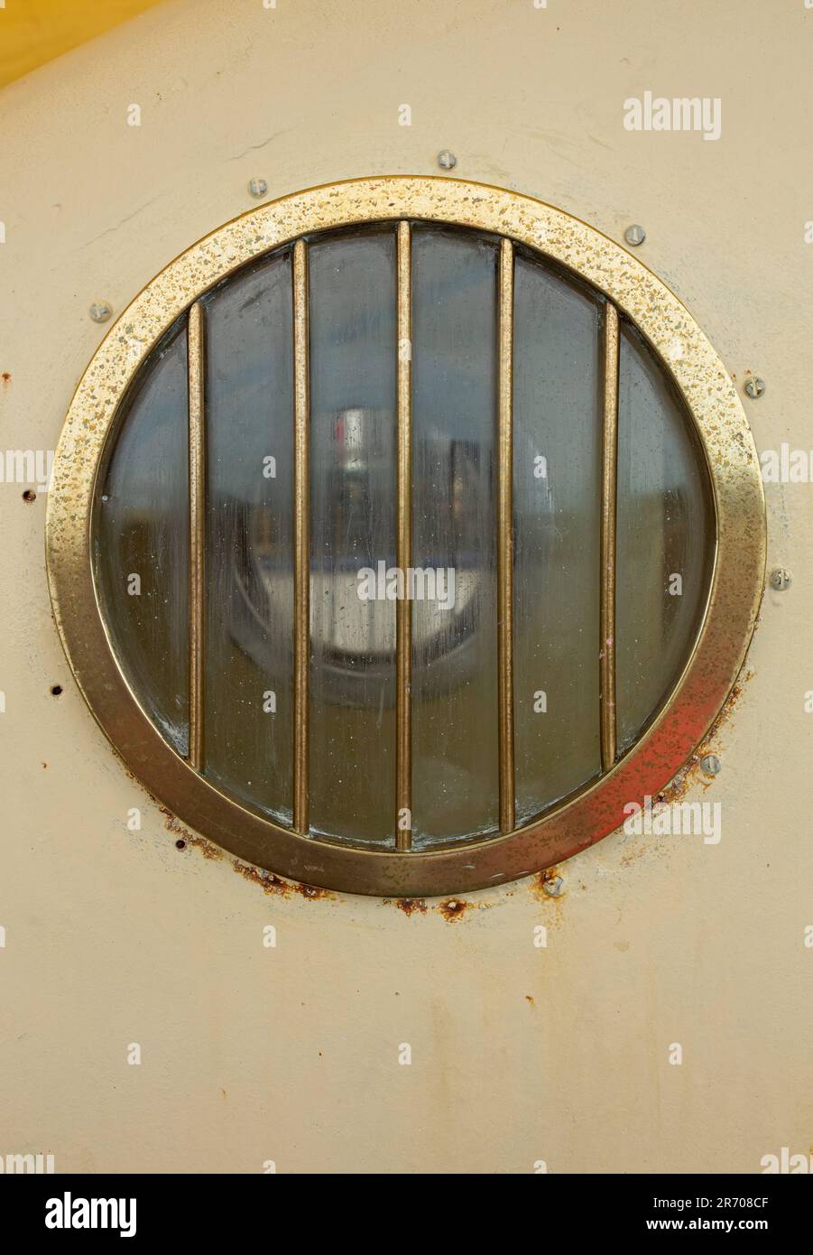 Round porthole window on old ship Stock Photo - Alamy
