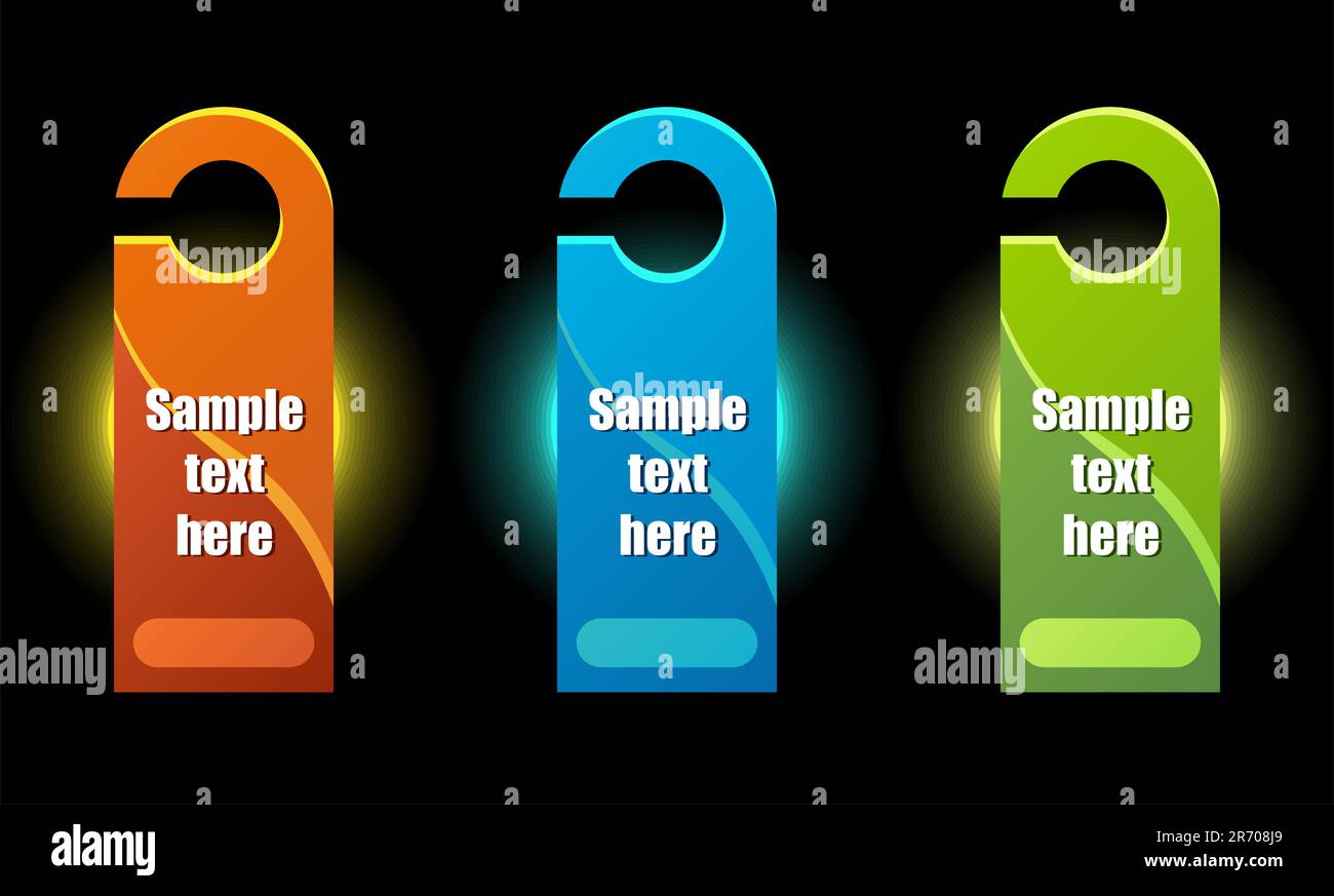 Hanger sign. Glossy label in various color Stock Vector Image & Art - Alamy