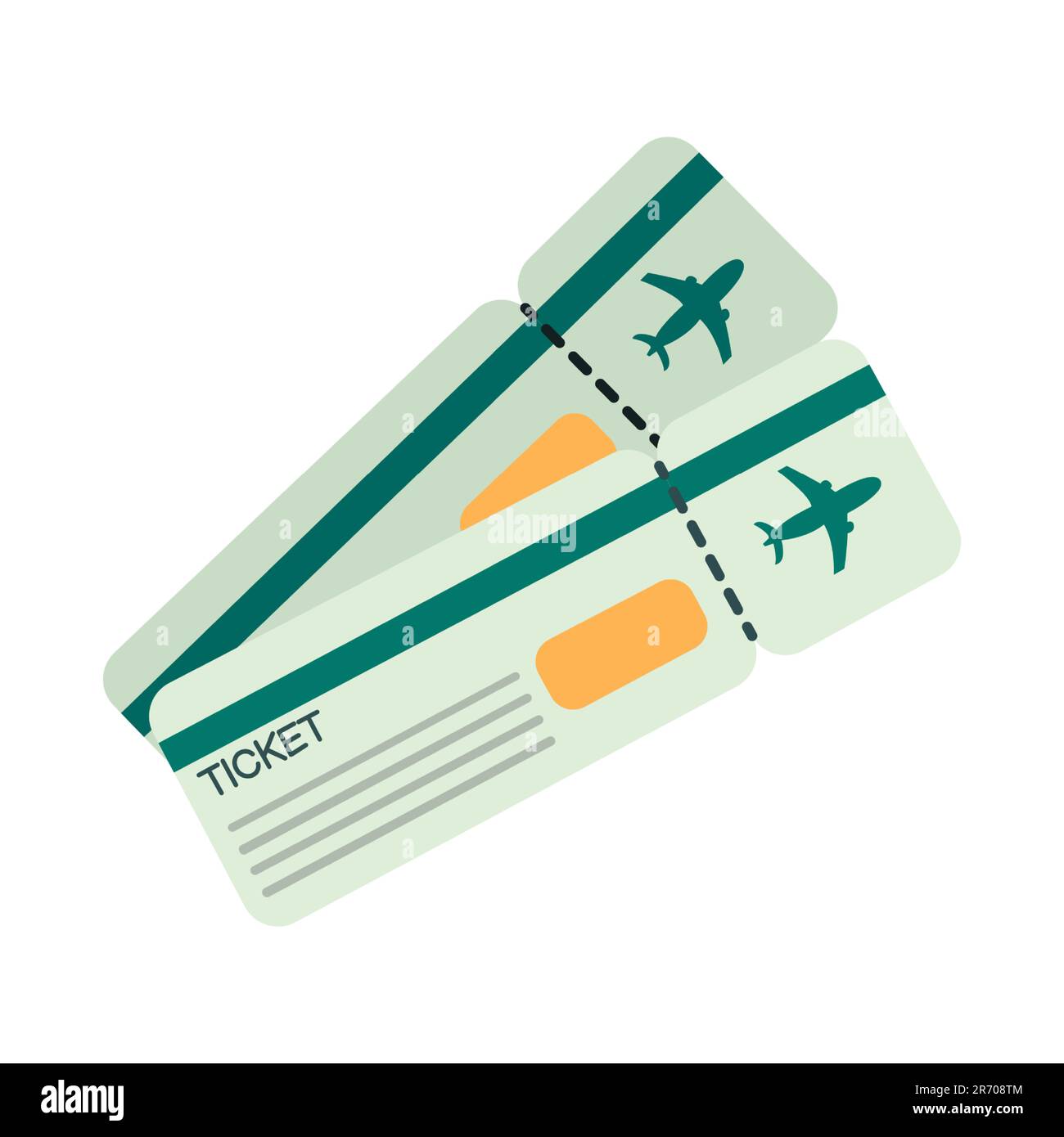 Airplane tickets flat icon. Colored vector element from airport ...