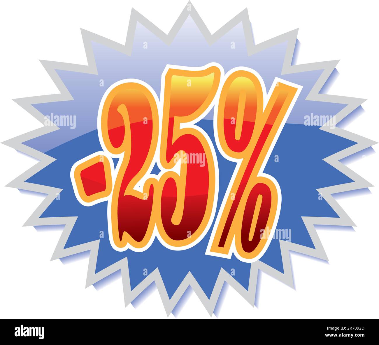 Blue discount label with red -25%. Vector illustration Stock Vector ...