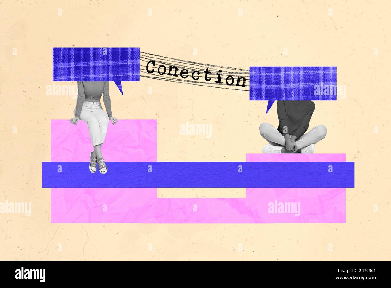 Anonymous users social media communication messenger collage ...