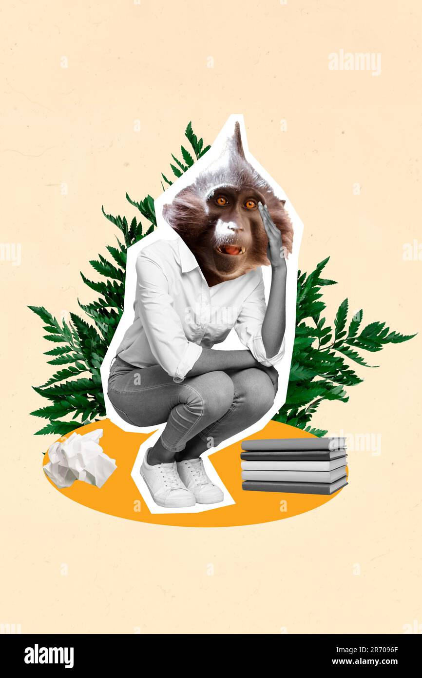 Confused Monkey Reading