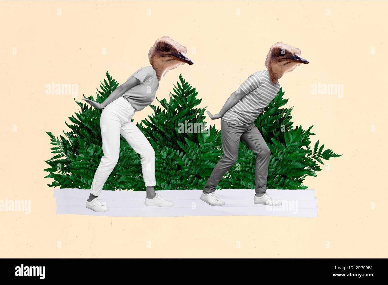 Creative composite abstract concept photo collage of weird strange ...