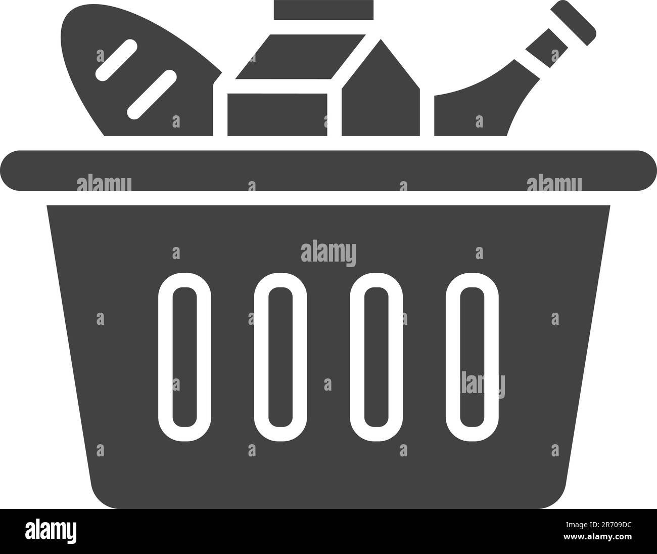Grocery shopping shopping cart Black and White Stock Photos & Images ...