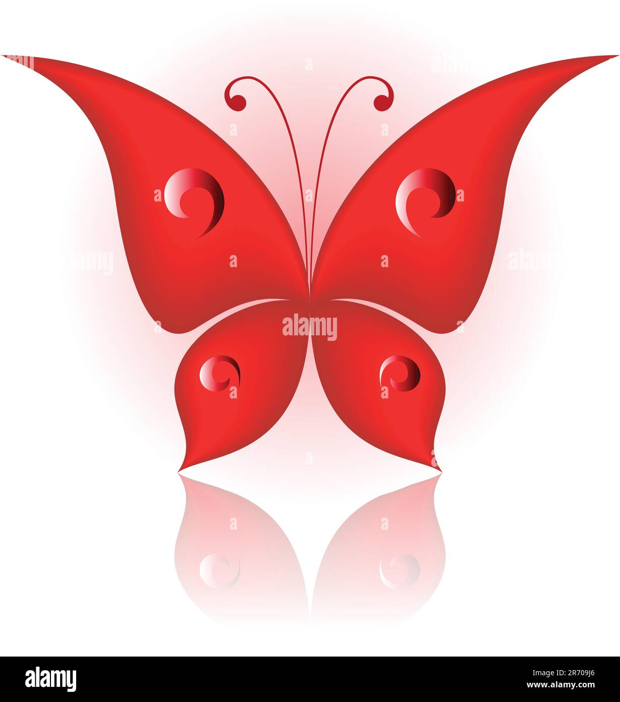 Vector illustration of red icon simply butterfly Stock Vector Image ...