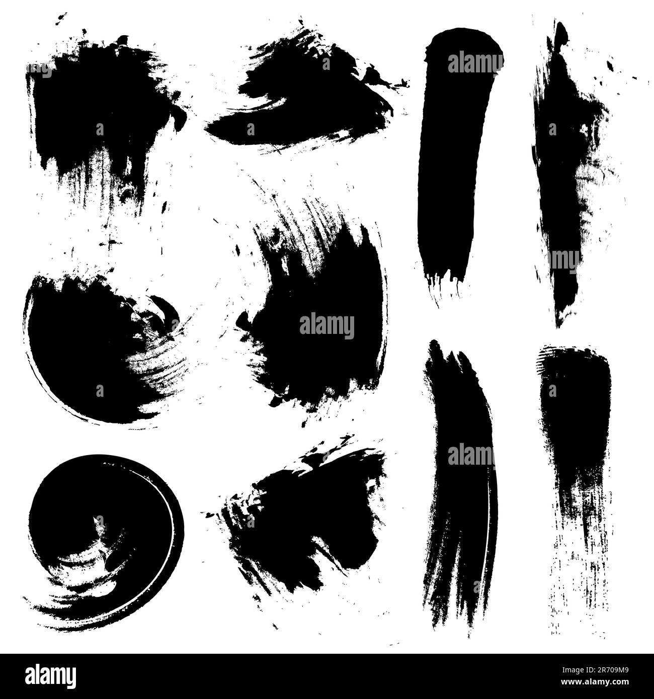 vector set of various brush strokes Stock Vector Image & Art - Alamy