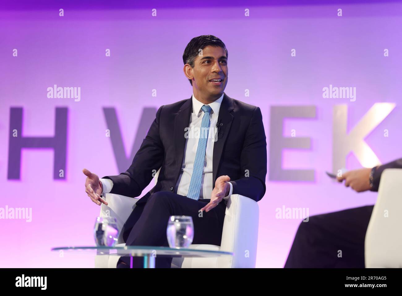 Prime Minister Rishi Sunak speaking during the London Technology Week ...