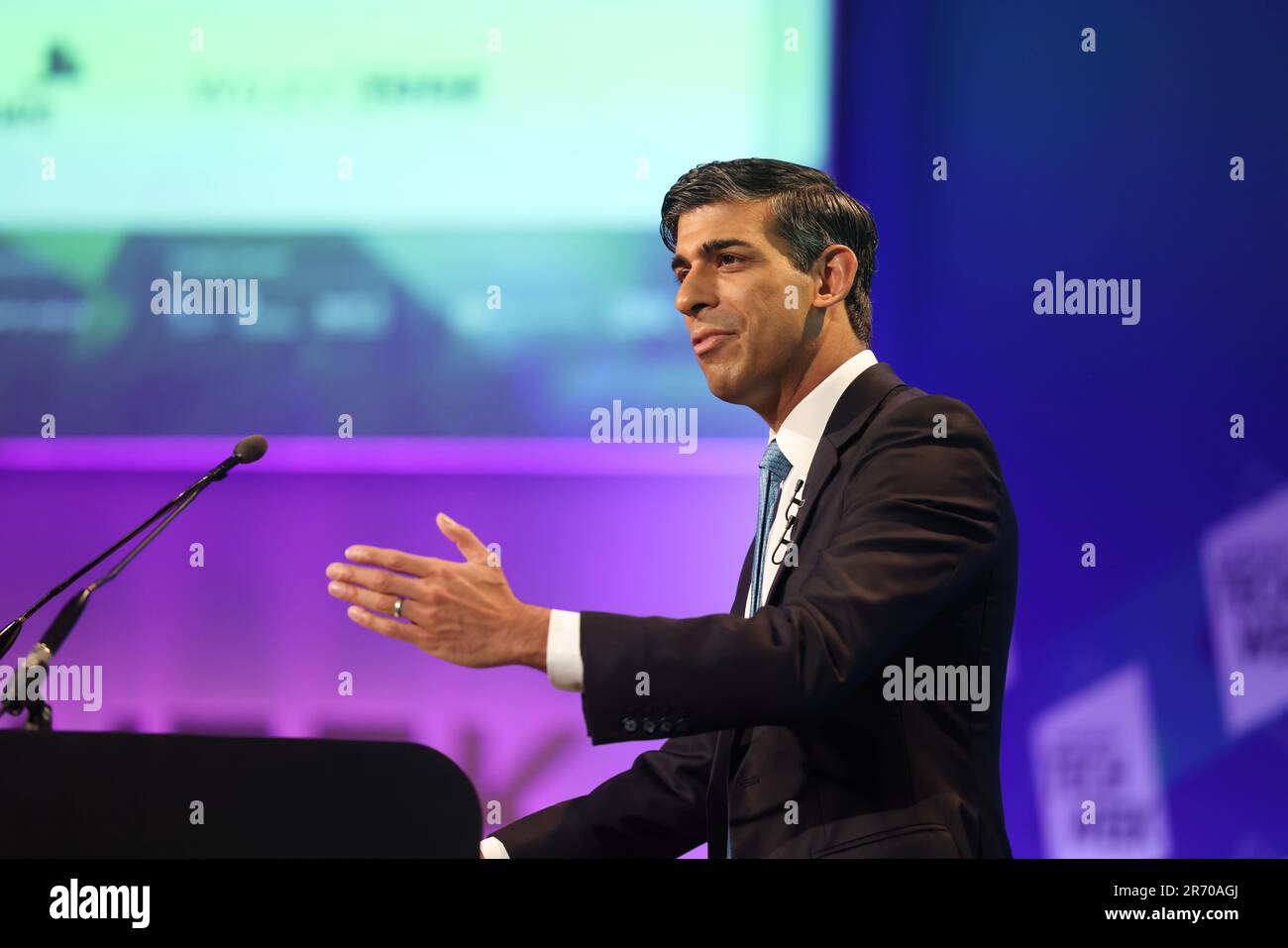 Prime Minister Rishi Sunak speaking at London Technology Week at the ...