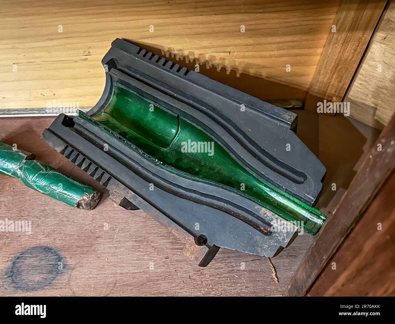 Vintage wine bottle mold in the National Museum of Wine & Grape Harvest ...