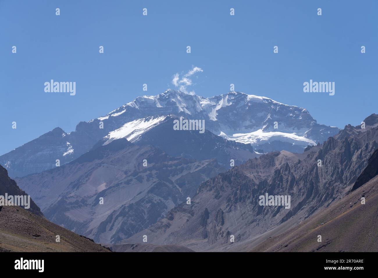 The south face of Cerro Aconcagua in Aconcagua Provincial Park, Mendoza ...