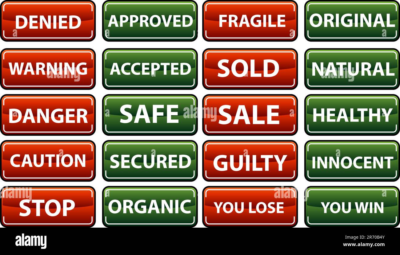 An image of alert square button set Stock Vector Image & Art - Alamy