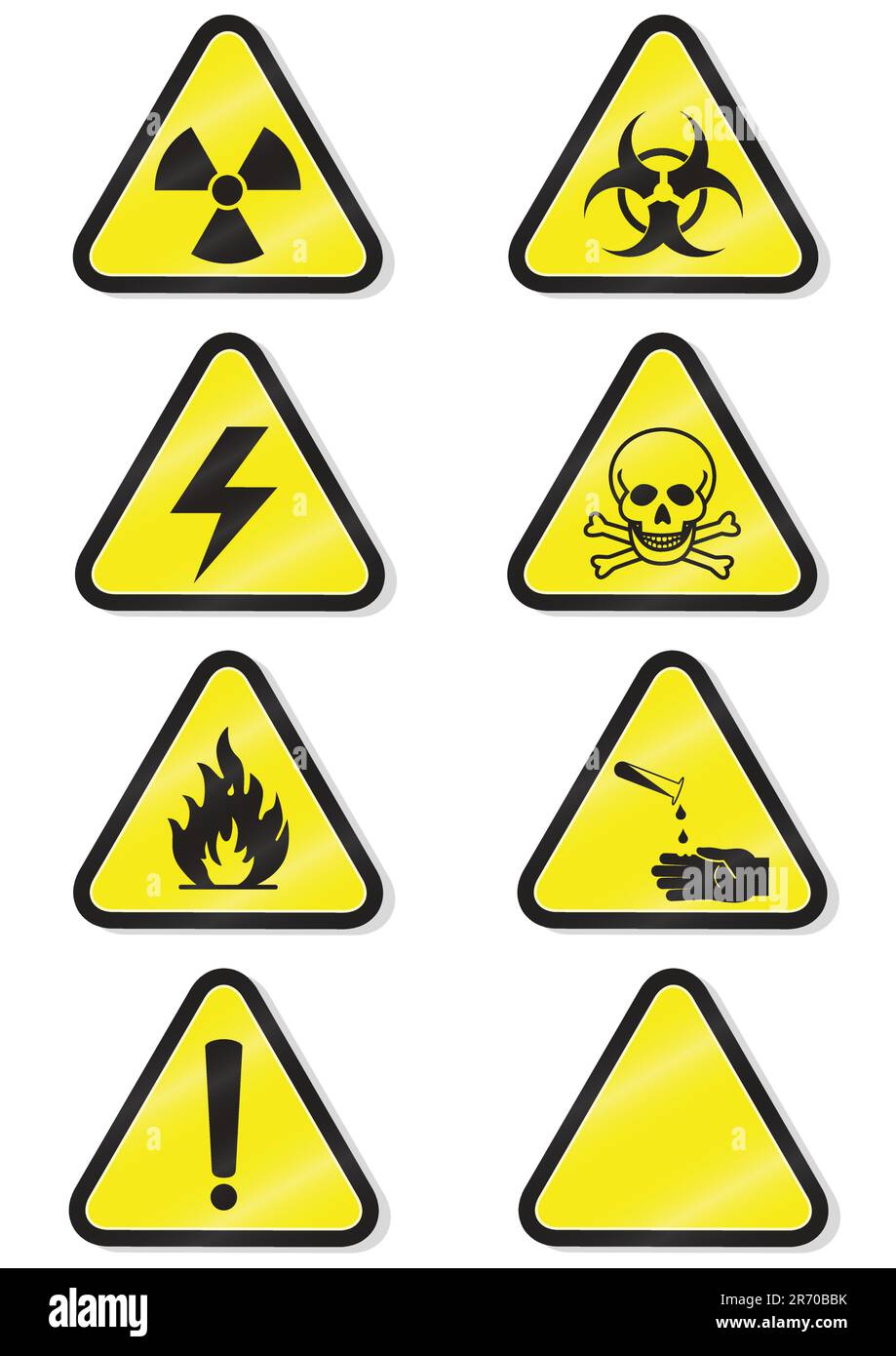 Vector illustration set of different hazmat warning signs. All vector ...