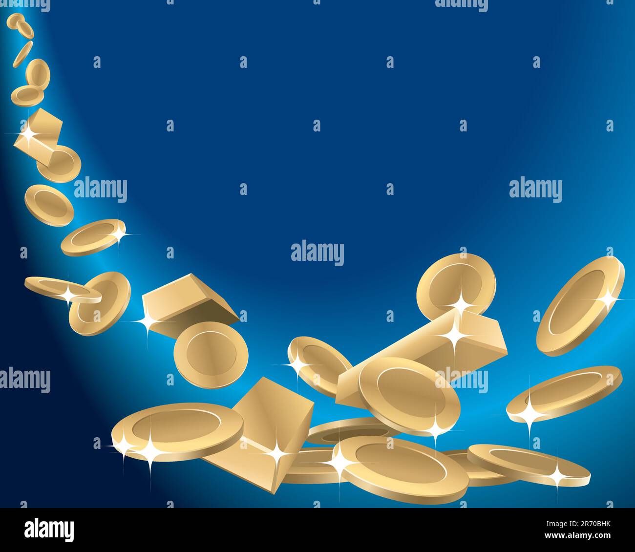 Gold coins and gold bars are falling down Stock Vector Image & Art - Alamy
