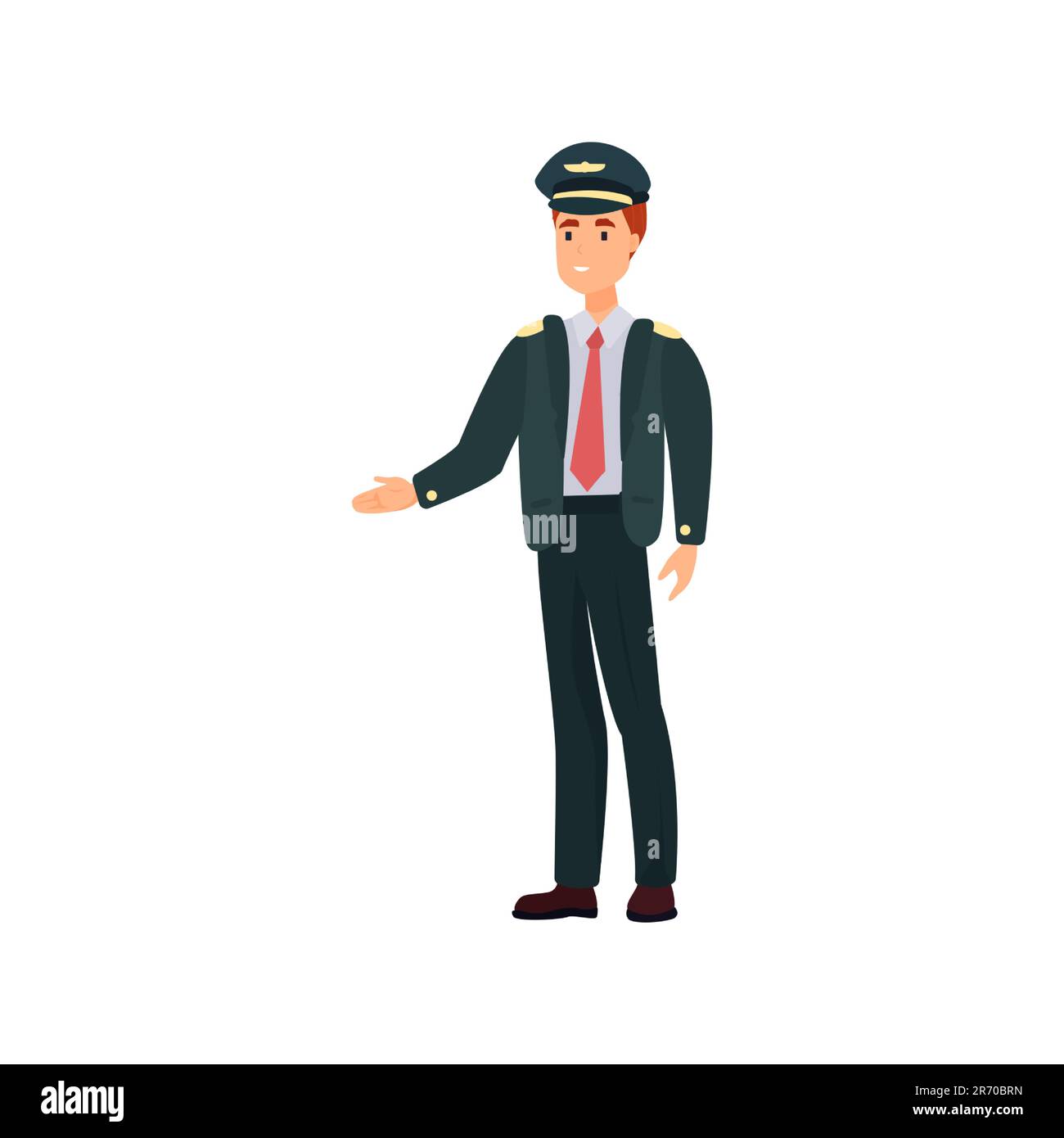 Pilot flat icon. Colored vector element from airport collection ...