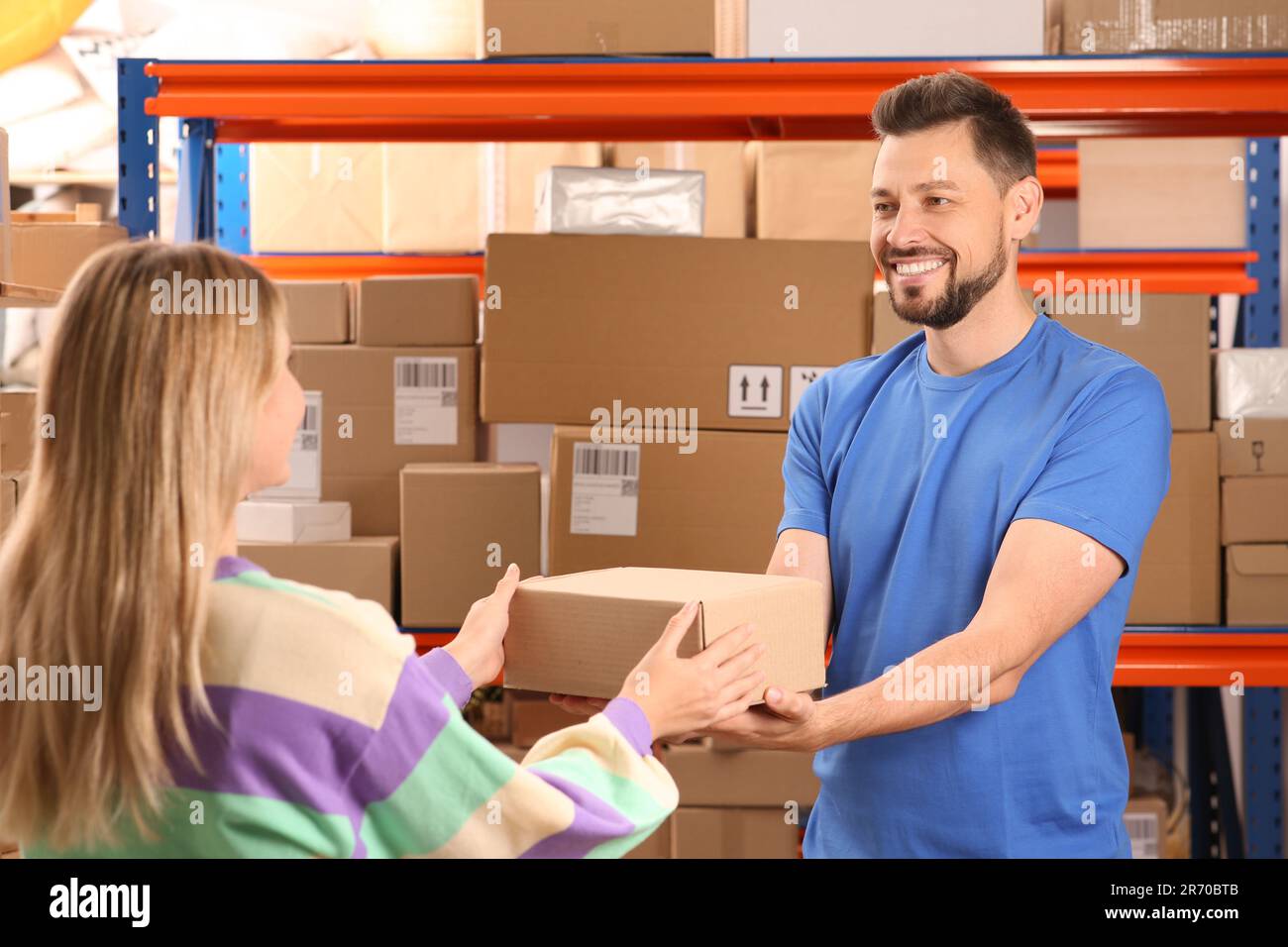 Woman post office hi-res stock photography and images - Alamy