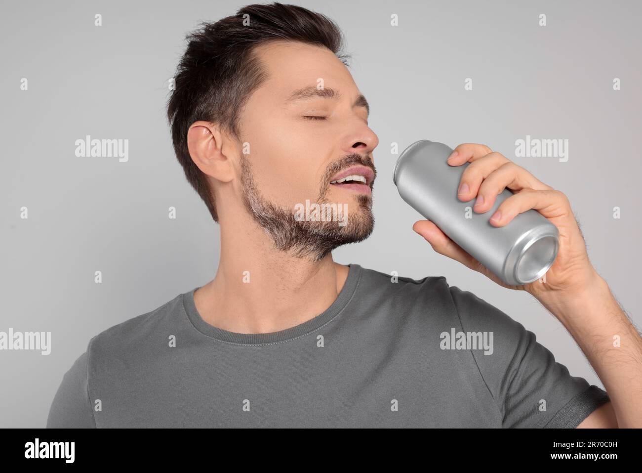 Mature man drinking from metal hi-res stock photography and images - Alamy