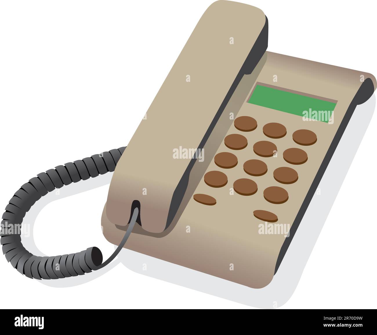 classical wired telephone - vector illustration Stock Vector Image ...