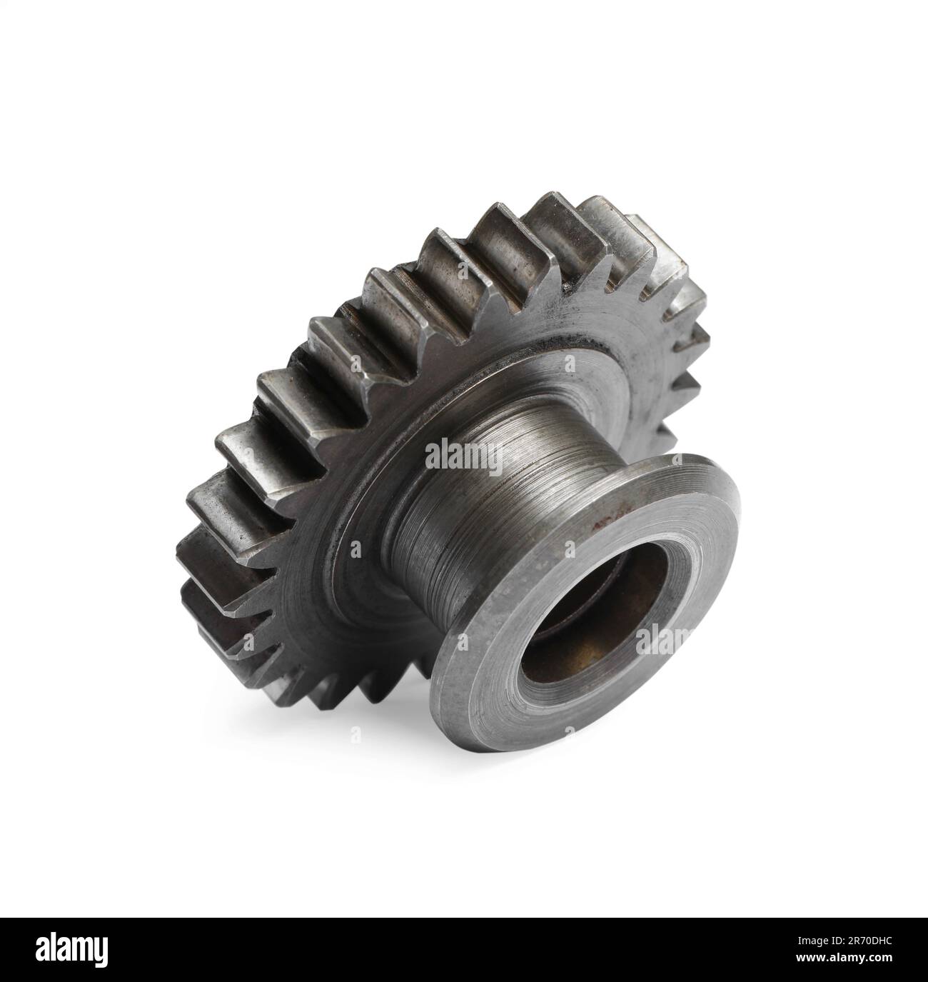 New stainless steel gear on white background Stock Photo - Alamy