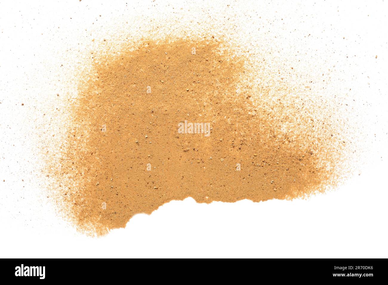 Pile of brown dust scattered on white background, top view Stock Photo ...