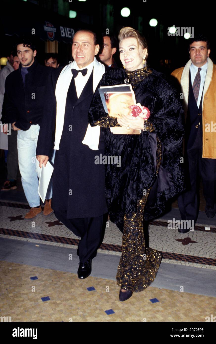 Milano - Silvio Berlusconi - archivio anni 90nella foto : Silvio Berlusconi con la ex moglie ...