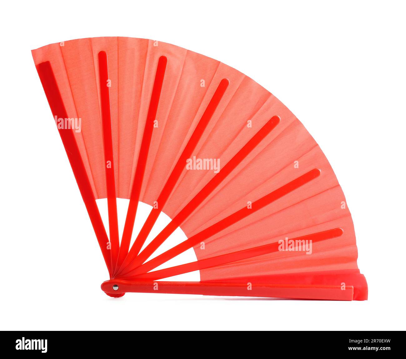 Bright red hand fan isolated on white Stock Photo - Alamy