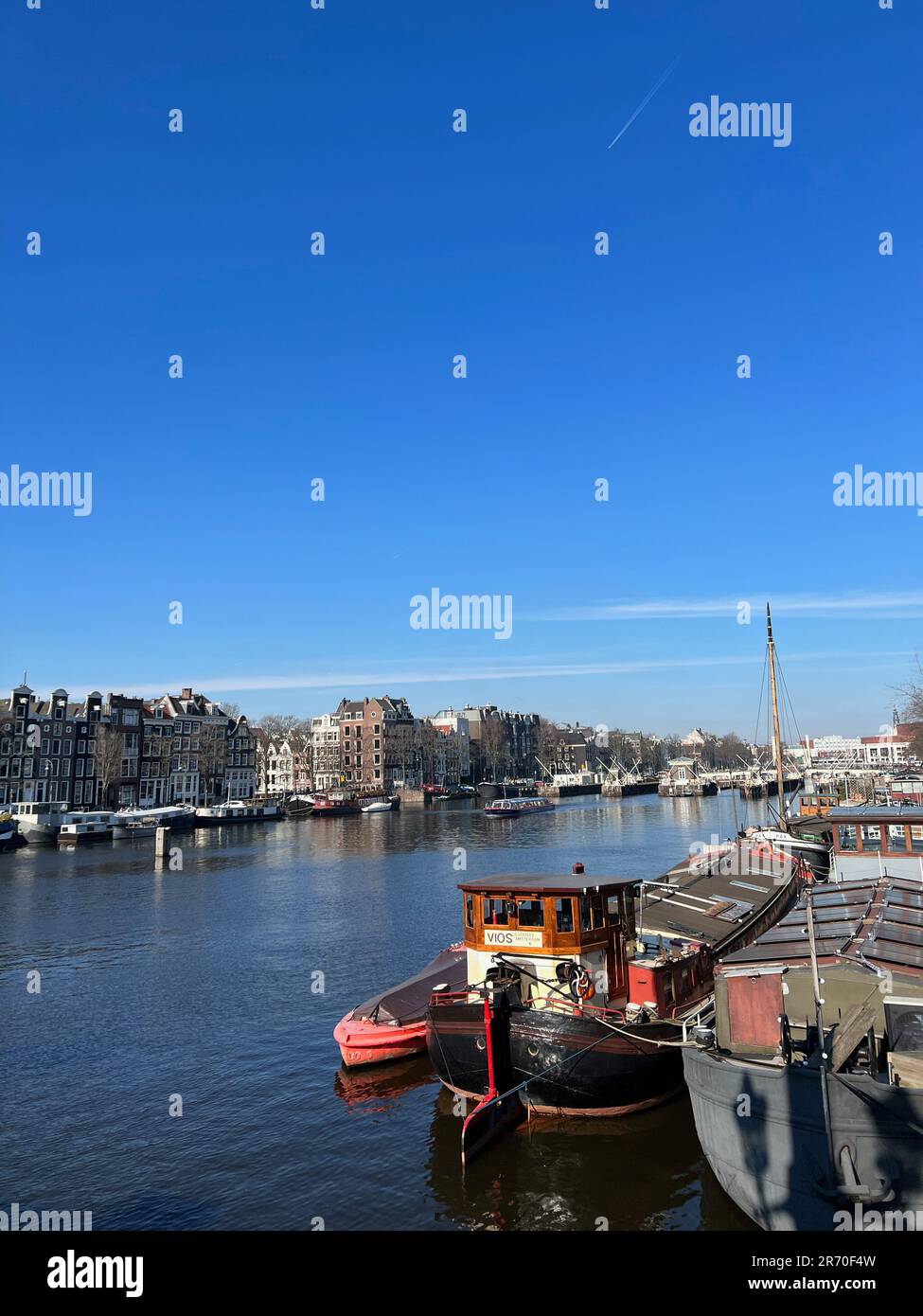 Amsterdam, Netherlands - March 01, 2023: Picturesque view of river ...