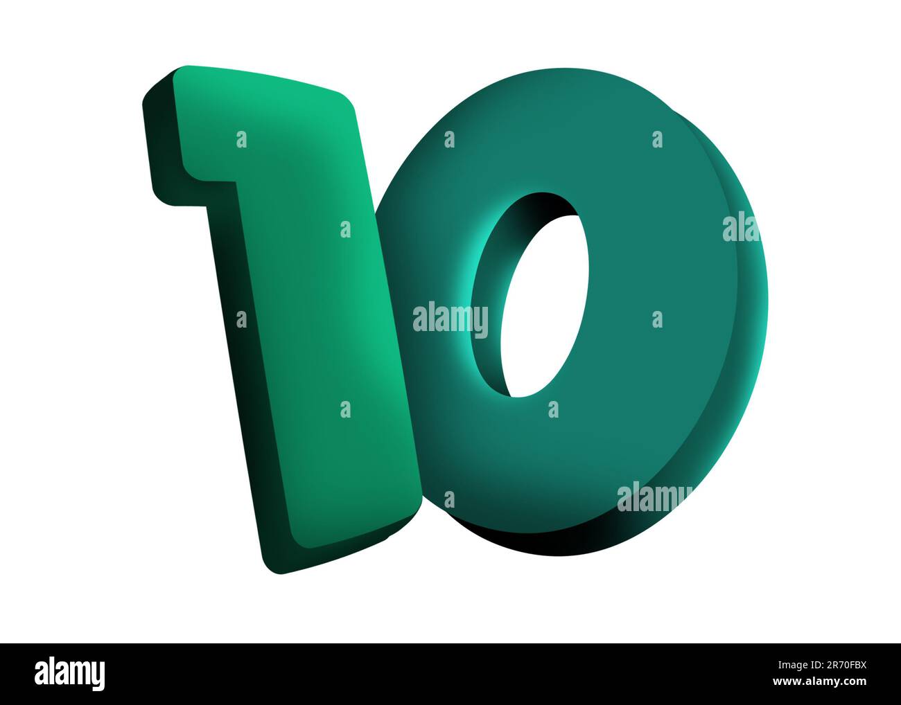 Turquoise number 10 on white background, illustration Stock Photo - Alamy