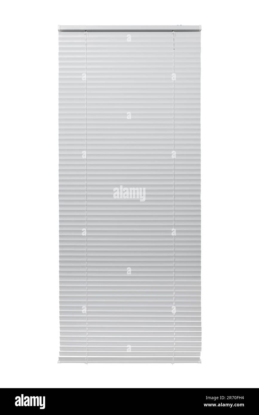 Stylish horizontal window blinds on white background Stock Photo - Alamy