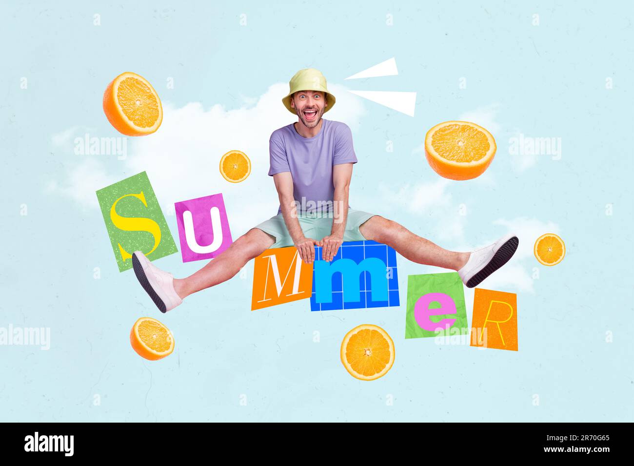 Picture 3d sketch artwork collage pinup pop image of cheerful man ...