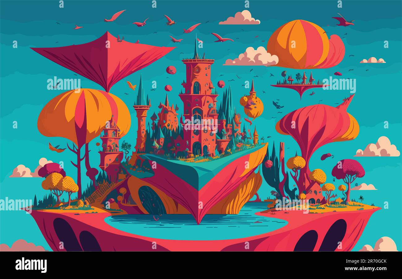 Magic island beach park Stock Vector Images - Alamy