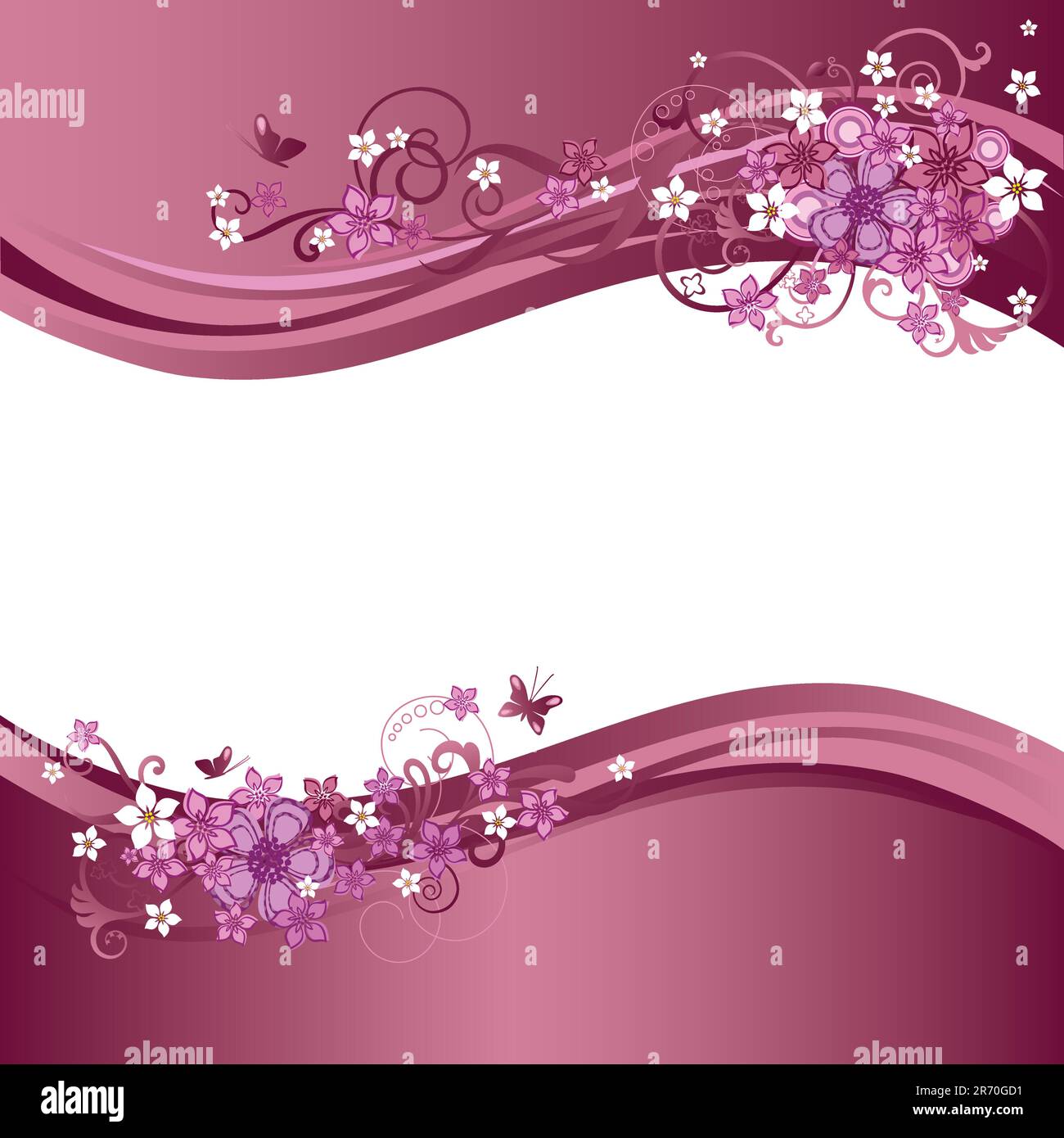 Two pink floral banners vector illustration Stock Vector Image & Art ...