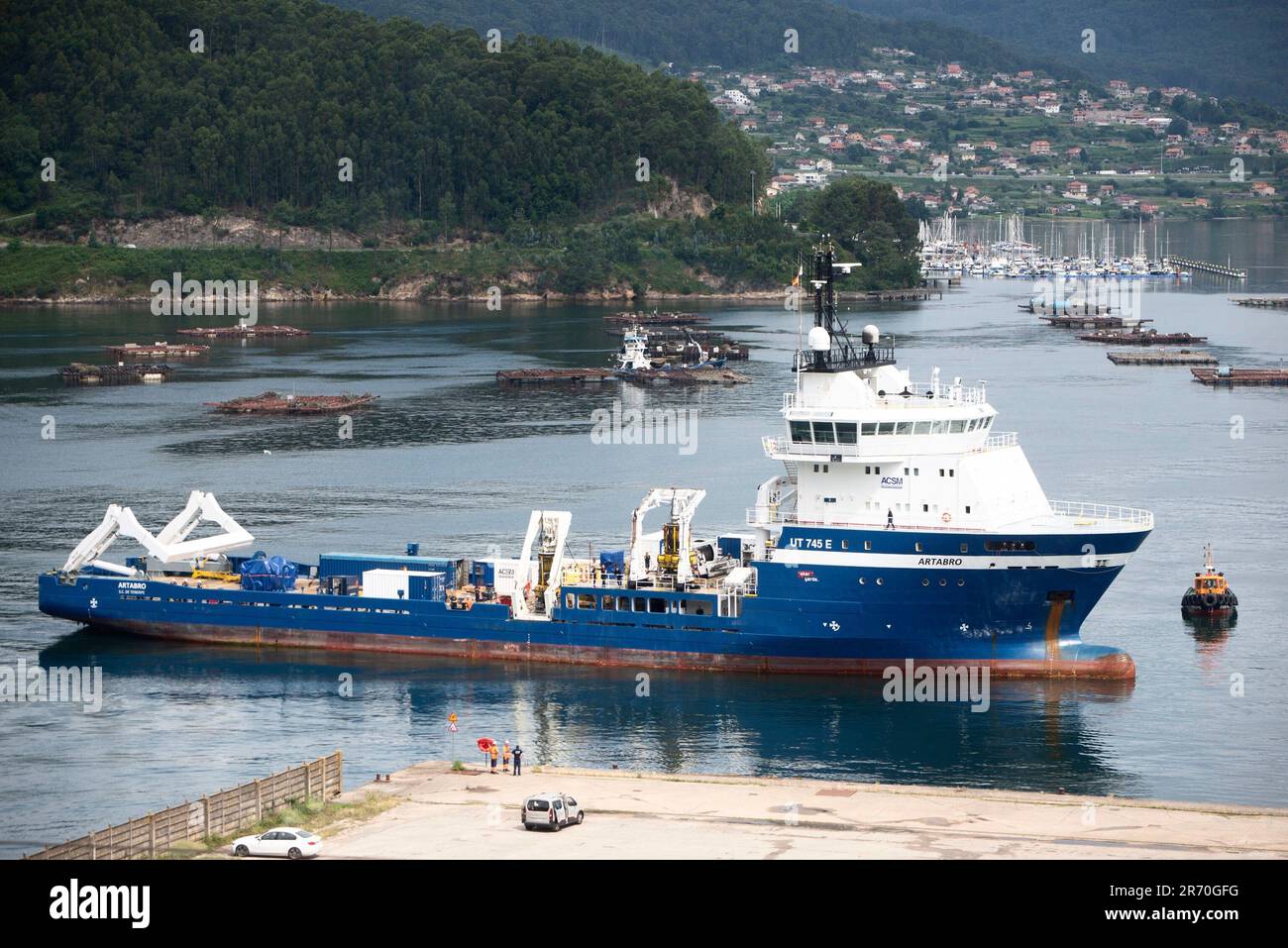 The vessel Ártabro arrives at the Port of Vigo, on June 12, 2023, in ...