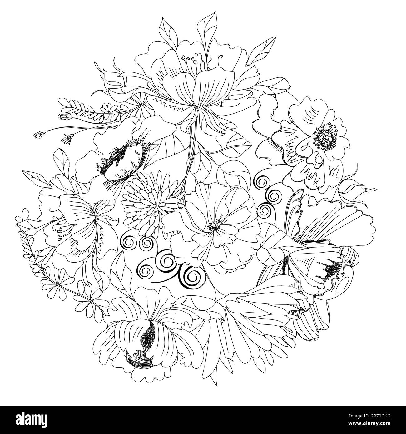 Sketch bloom Stock Vector Images - Alamy