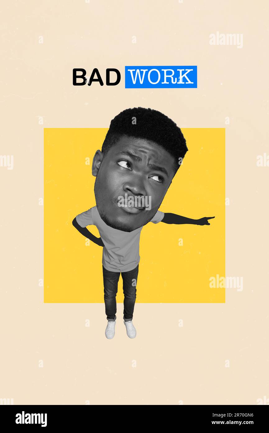 Collage artwork graphics picture of annoyed ceo showing finger bad made ...