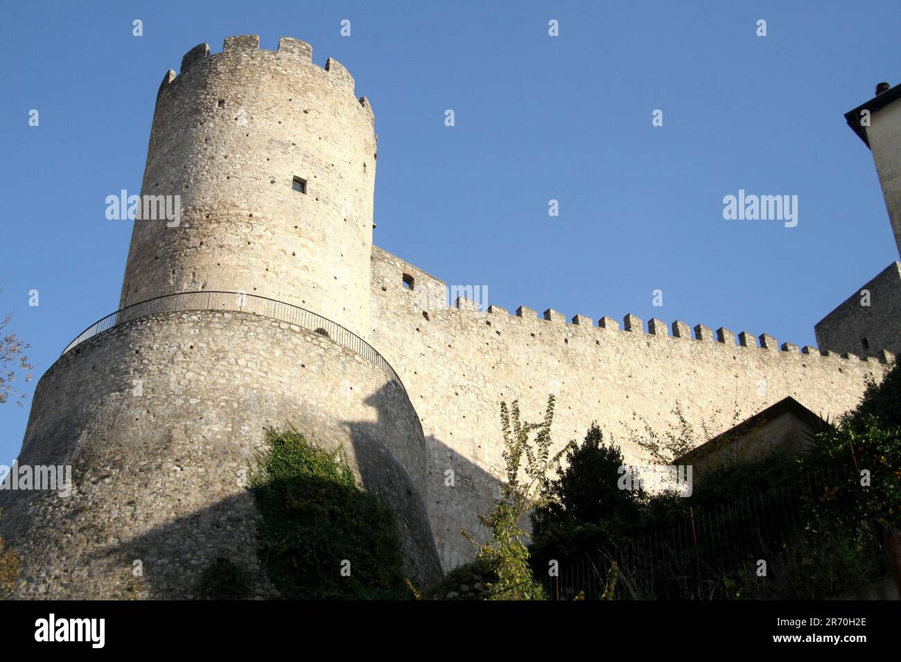 Itri, Italy. The "Crocodile" tower of the medieval castle Stock Photo ...