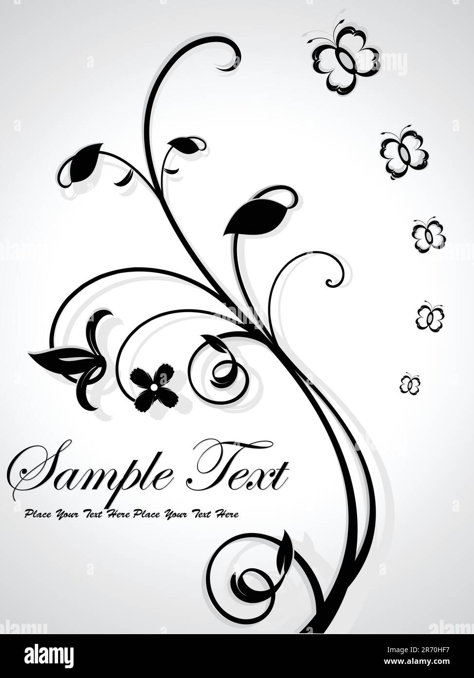 abstract floral with sample text vector illustration Stock Vector Image ...