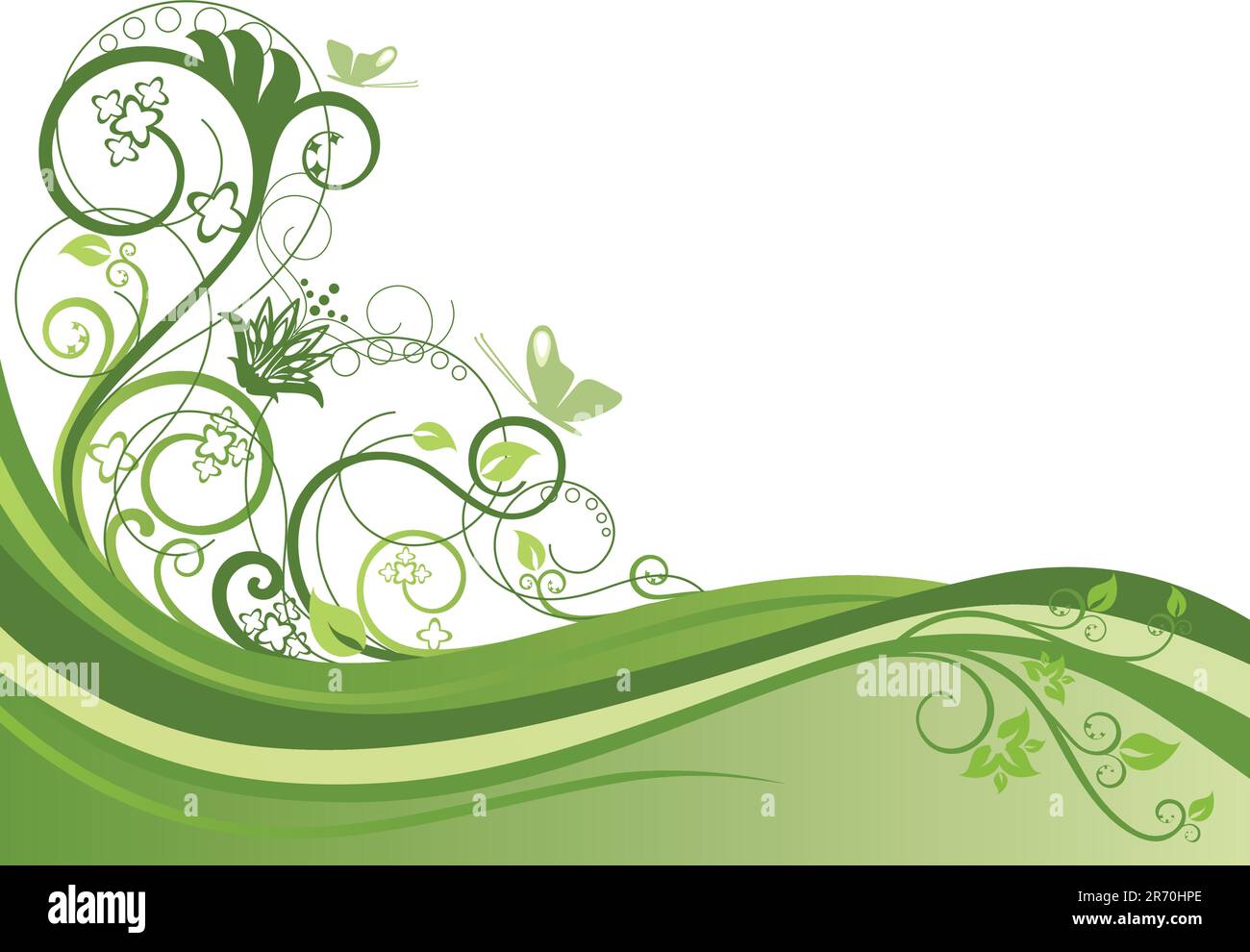 Green floral background vector illustration Stock Vector Image & Art ...
