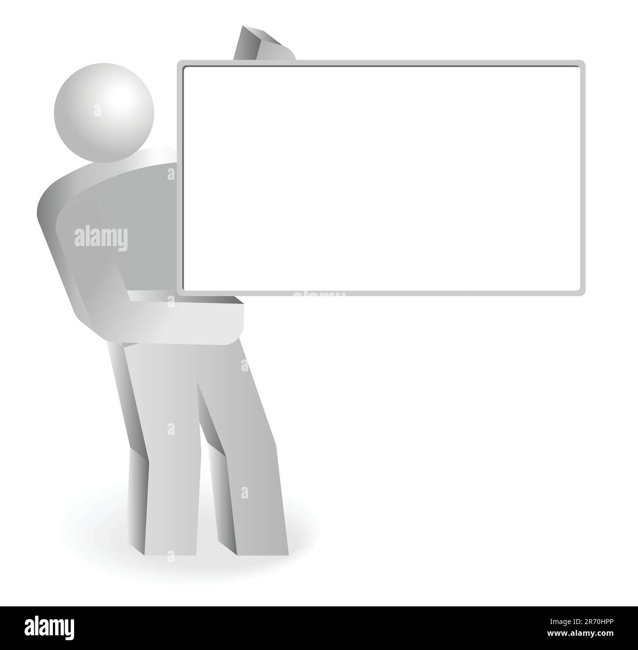 3d man holding sign board Stock Vector Images - Alamy