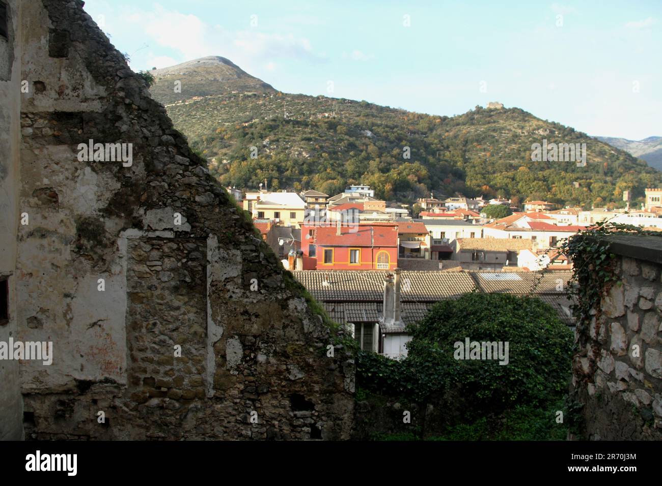 Itri, Italy. View of the new part of the city from the Old Town (Città ...