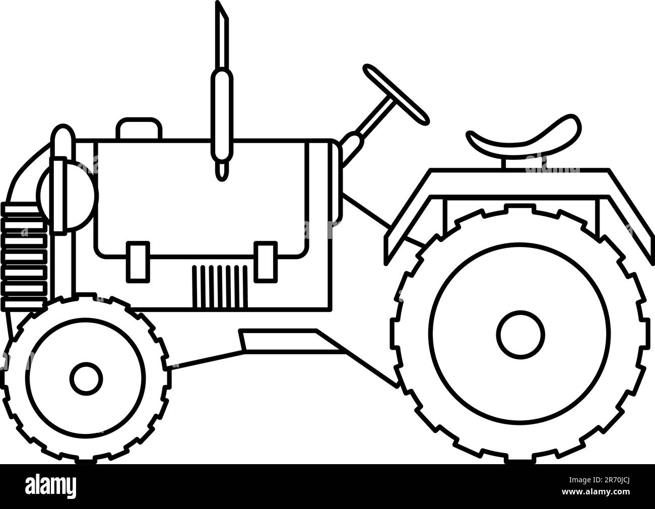 Black and White illustration of a Tractor Stock Vector Image & Art - Alamy