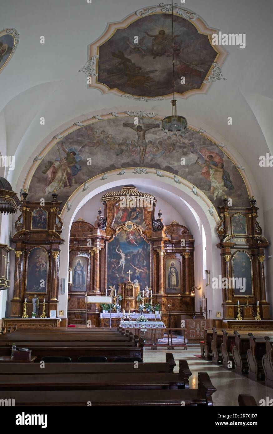 Pecs, Hungary - Jun 11, 2023: The St. Sebastian church (Szent Sebestyen ...