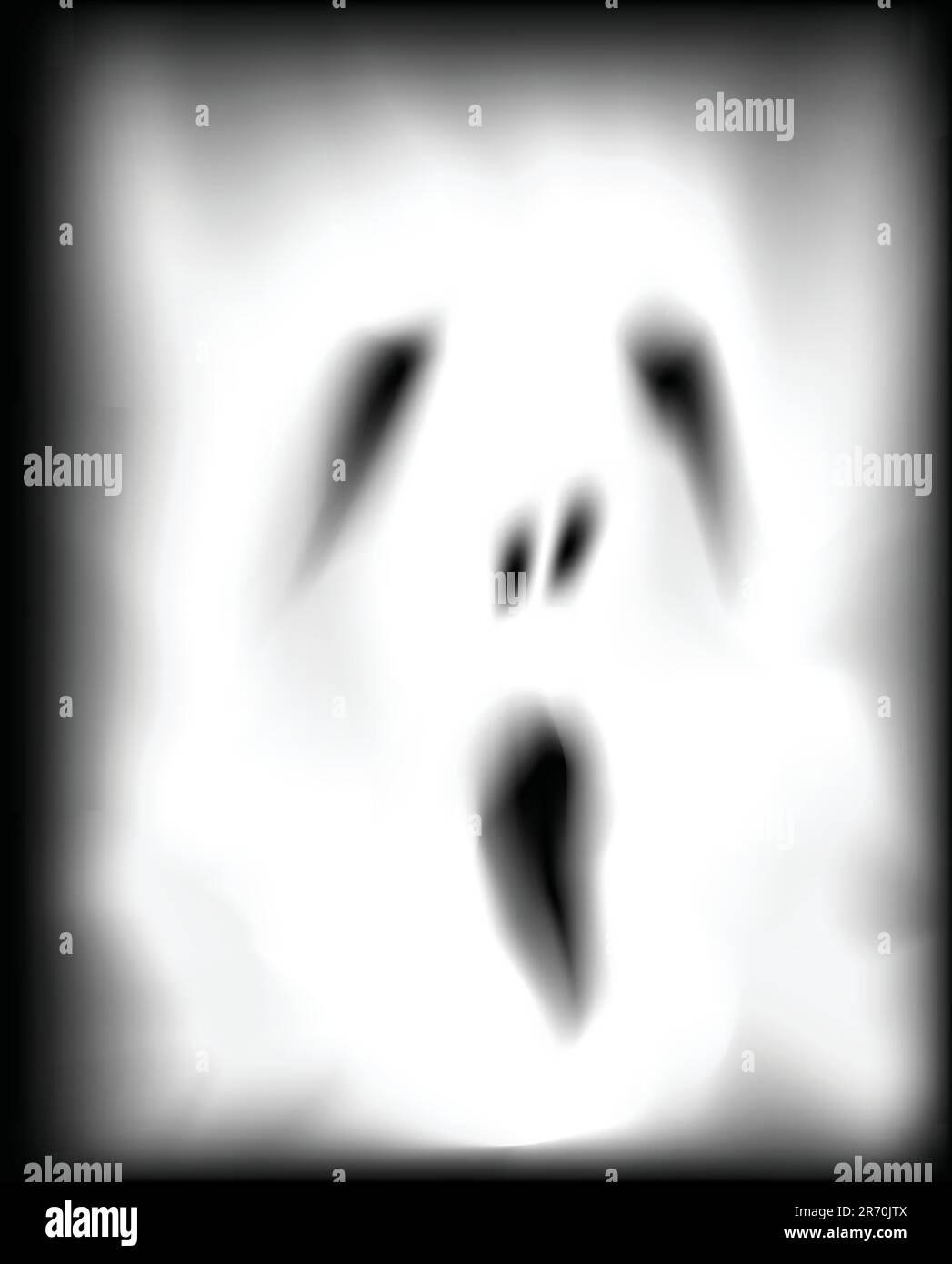 ghost face illustrations, that blends into black backgrounds Stock ...