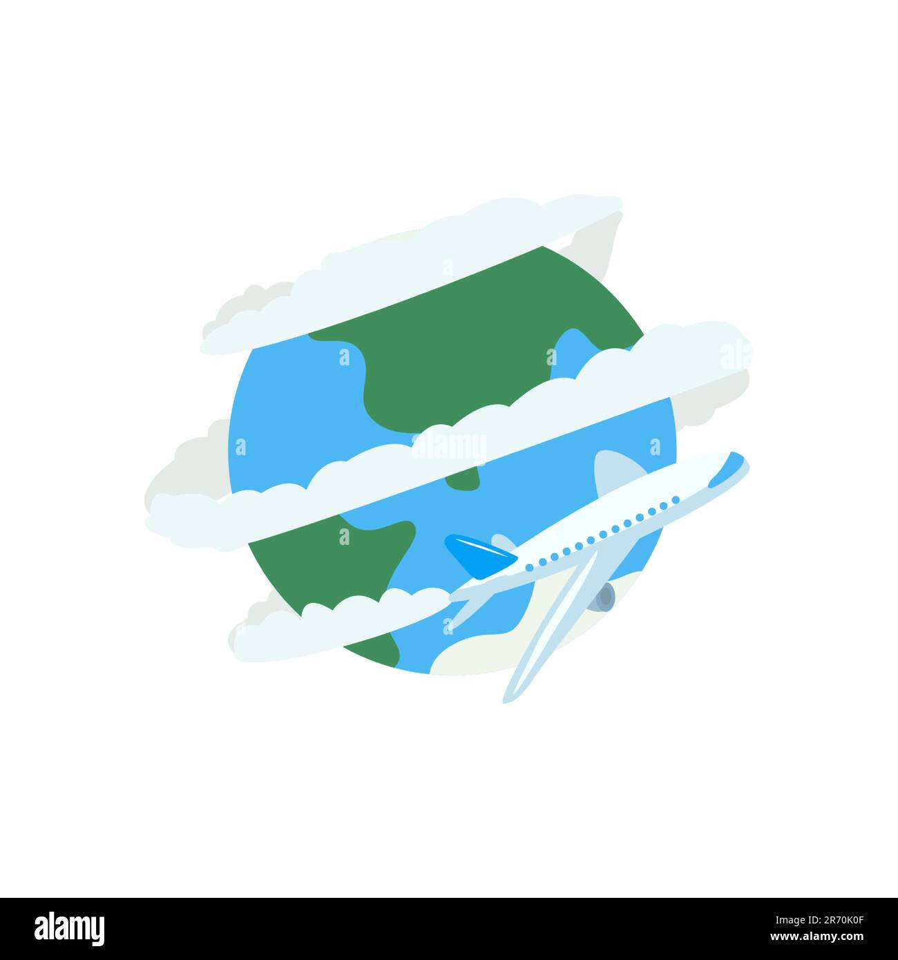 World aircraft flat icon. Colored vector element from airport ...