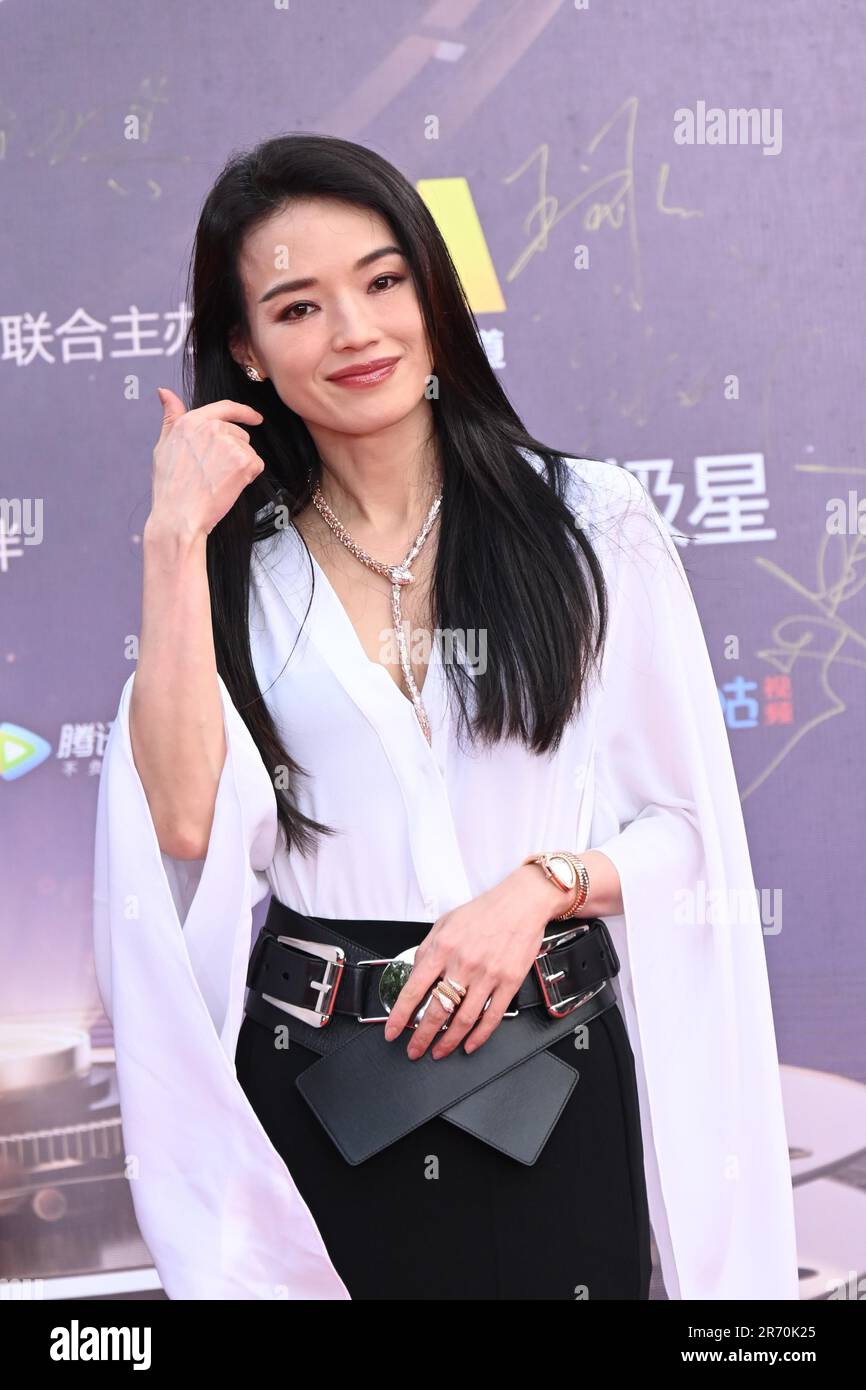 Hong Kong-Taiwanese actress and model Shu Qi attends the 2023 Weibo Movie Night in Kunshan City ...