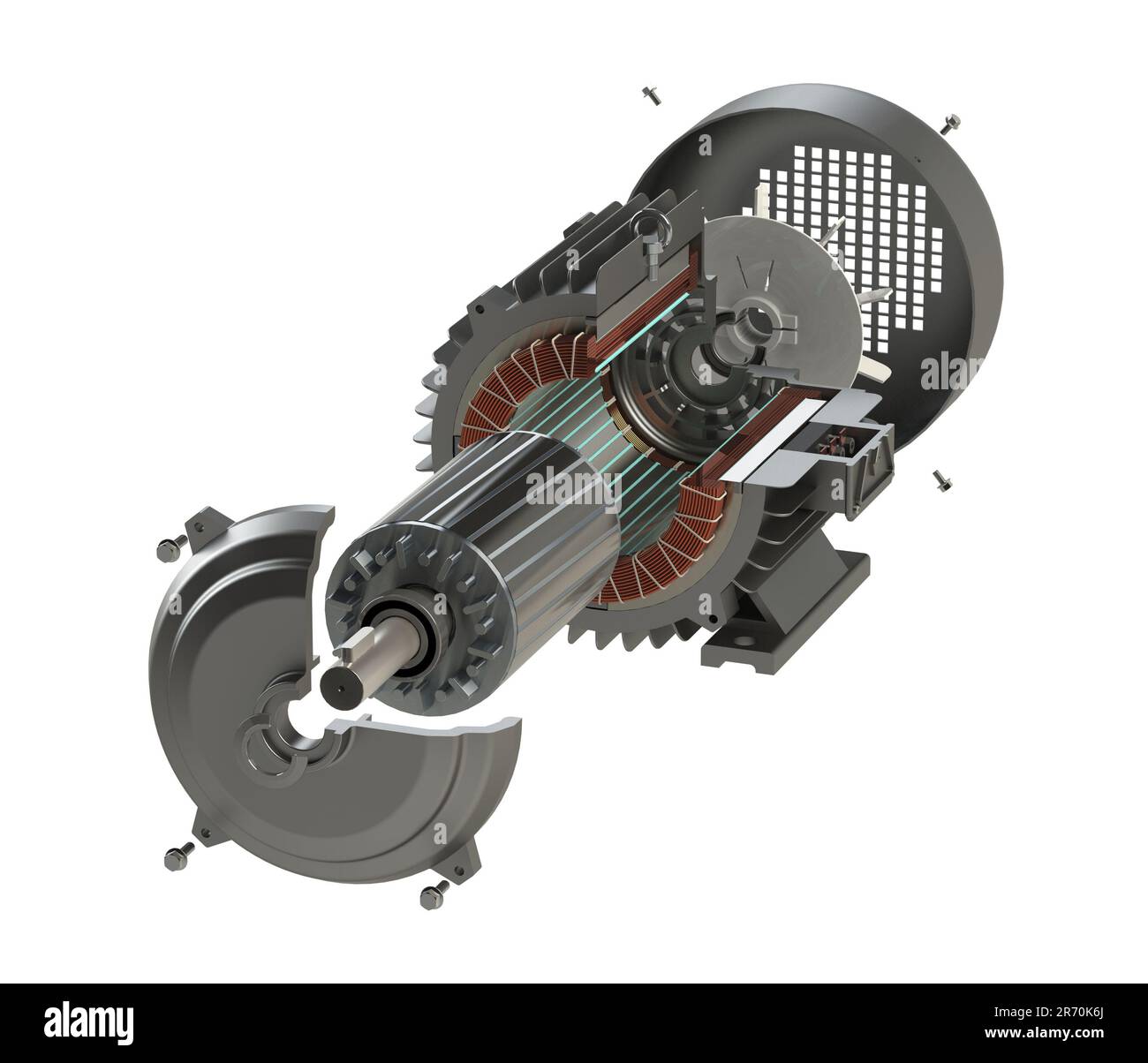 Electric motor section view Stock Photo - Alamy