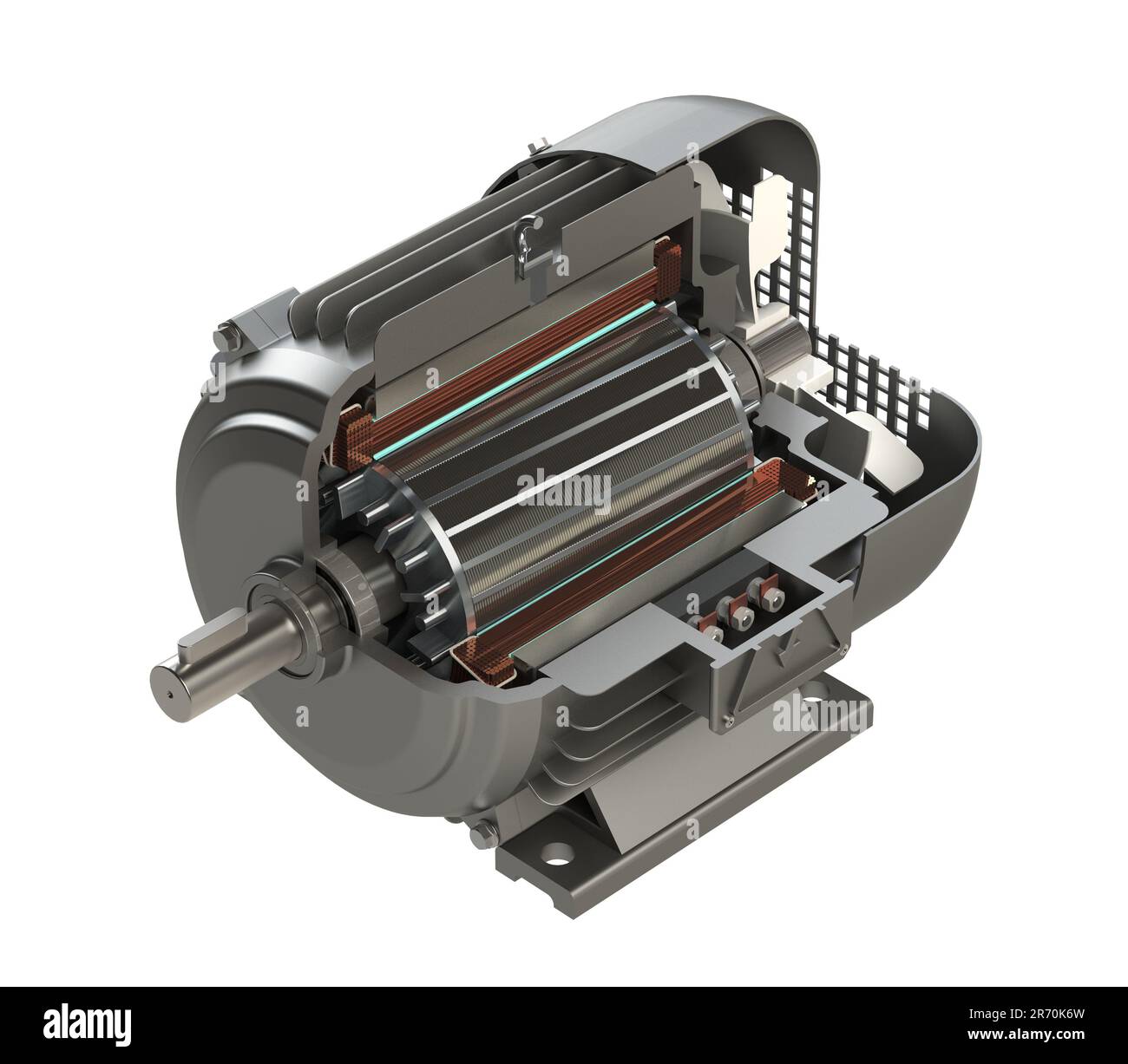 Electric motor section view Stock Photo - Alamy