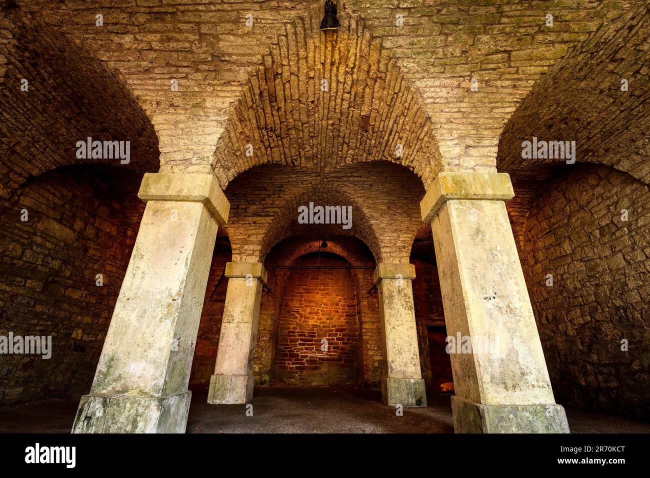 columns in an old historical castle Stock Photo - Alamy