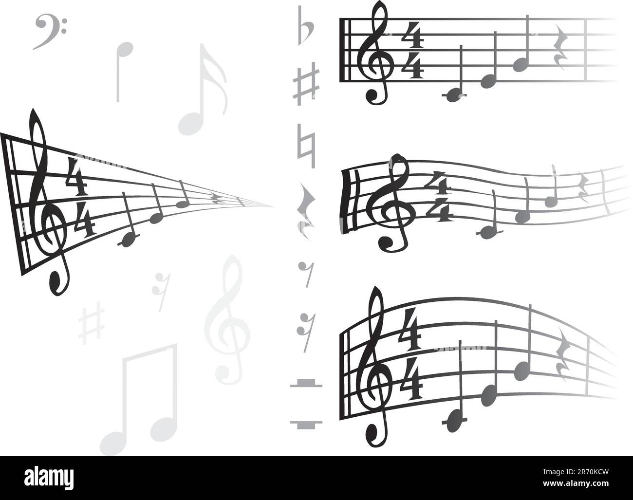 abstract musical background with notes and signs Stock Vector Image ...